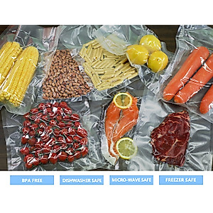 Qiluprop Vacuum Food Sealer Bags 100 Counts Quart Size 8" x 12'', BPA Free, Commercial Grade Textured Food Vacuum Sealer Bag, Thick Embossed Bags for Food Storage and Sous Vide Cooking