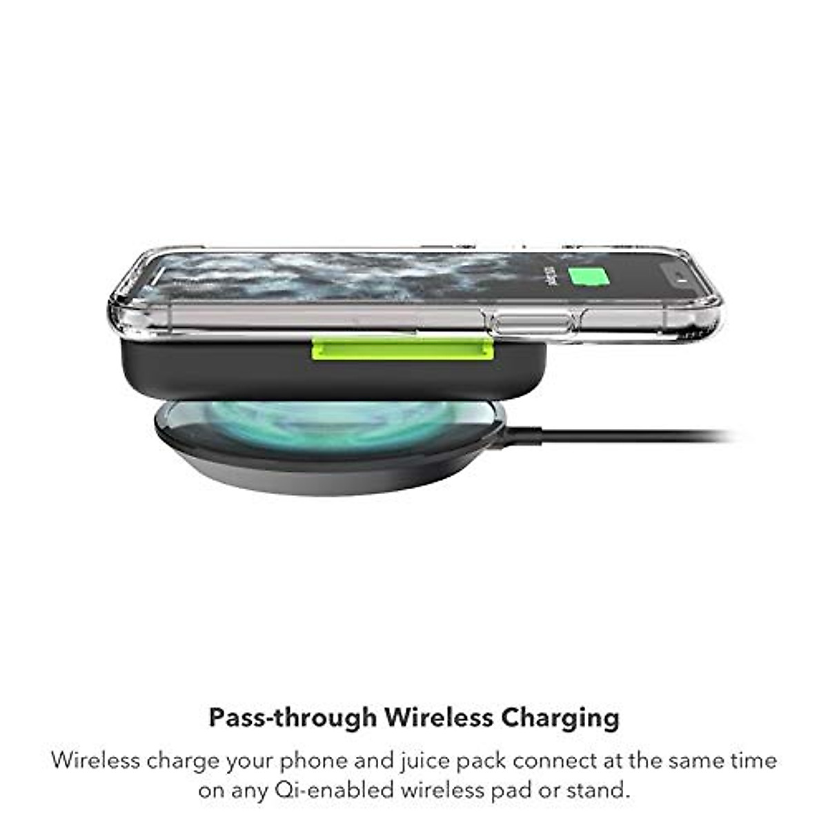 mophie Juice Pack Connect Compact - containing a Portable 5,000mAh Battery with Dual Purpose Stand - Made for Qi-Enabled Smartphones - Black