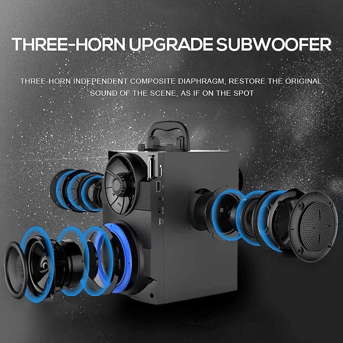 E I F E R Bluetooth Speakers Bluetooth Wireless Blue Tooth Speaker Subwoofer Loud Portable Bocinas with Remote Control & FM Radio, U-Disk/TF Card/AUX Input Player TWS Pairing Home Party B12