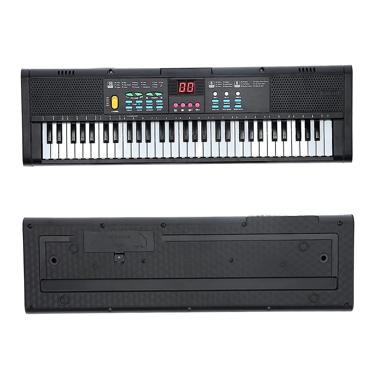 61 Keys Keyboard Piano, Electric Keyboard Piano Instrument Digital Music Piano Keyboard with Speaker and Microphone Musical Standard Keyboard Piano Kit for Beginners, Kids (MQ6186)