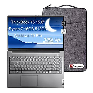 Lenovo ThinkBook 15 Gen 3 ACL 15.6" FHD (AMD 8-Core Ryzen 7 5700U (Beat i7-1165G7), 16GB RAM, 512GB SSD) Business Laptop, Anti-Glare, Backlit, Fingerprint, Webcam, IST Bag, Win 10 Pro / Win 11 Pro