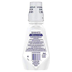 Crest 3D White Brilliance Alcohol Free Whitening Mouthwash, Clean Mint, 16.9 Fluid Ounce