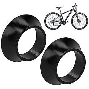 2pcs Bike Taper Washer CNC15mm Bike Front Fork Conical Spacers for Road Mountain Bike Multiple Colour(Black)