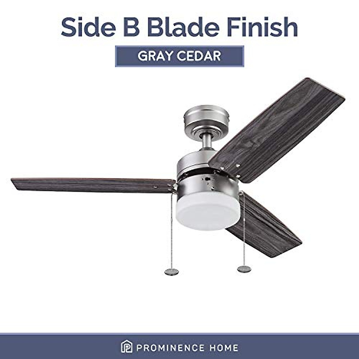 Prominence Home 51478-01 Reston Ceiling Fan, 42, Pewter