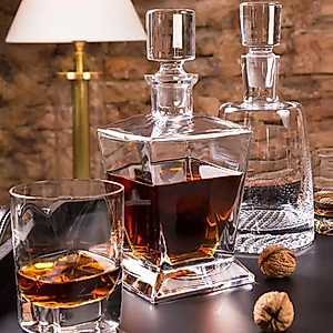 Krosno Whiskey Decanter Carafe with Stopper | 25.4 oz | Caro Collection | Home Restaurants Parties | Gift Idea Wedding Bar Mitzvah | Made in Europe
