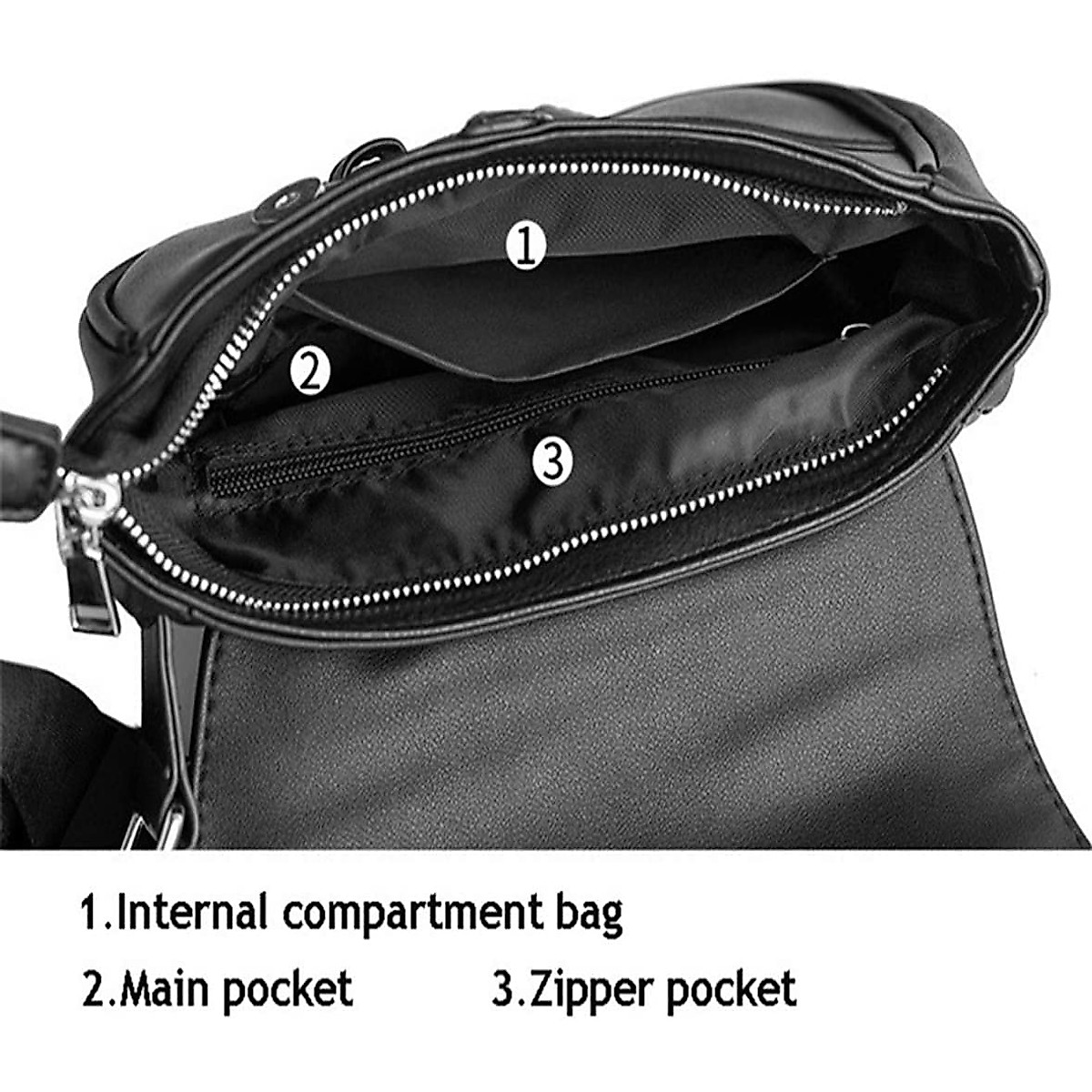 Sling Bag Fashion Saddle Bag Leather Crossbody Backpack Daypack for Men & Women