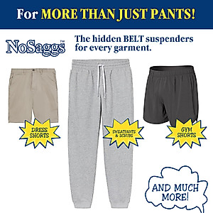 NoSaggs Hidden BELT Pant Suspender for Men – Keep Pants Up Without Suspenders – L-XXL 35-46" Waist