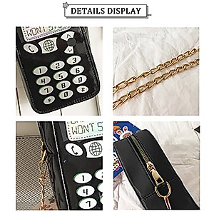 KUANG! Women Cute Digital Mobile Phone Shaped Shoulder Bag Funny Crossbody Bag Pu Messenger Chain Purse for Girls