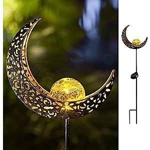 TAKE ME Moon Solar Lights Garden Outdoor Decor Waterproof Decorative Solar Stakes Lights for Patio Yard, Walkway,Lawn, Mother's Day Gifts