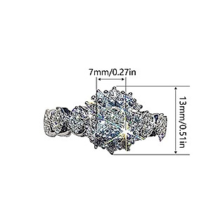 Flower Diamond Zirconia Ring Fashion Engagement Rings for Women Ring Set for Women Size 9 Cock Ring Set (D, One Size)