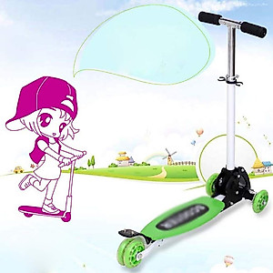 Ygqtbc Foldable Children's Scooter Yo-Yo Iron Bicycle PU Can Lift Three-Wheeled Scooter Scooter Swing