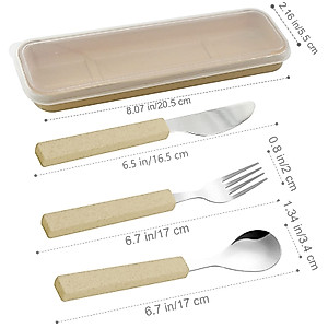 VANRA 3-Piece Children Utensils Set 18/10 Stainless Steel Child Flatware Set Silverware Knife Spoon Fork Set with Travel Case for Kids Lunch Box