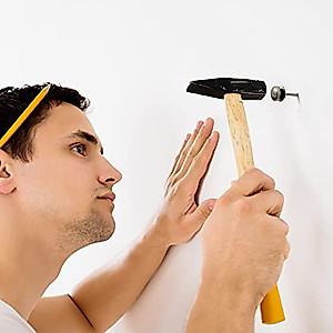 Hotop 25 Pieces Double Headed Picture Hangers Nails Small Head Hanging Nails Picture Photo Hanging Hook Pins Decorative Nail Hook Hangers for Home Office School (Black), as shown