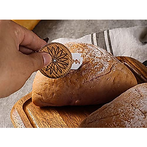 Wood Bread Lame Slashing Cutter Tool, Bamboo Hand Crafted Dough Sourdough Scoring Knife Making Slasher Lame Bread Tool for Bread Bakers with 5 Replaceable Razor Blades and Storage Cover (Sunflower)