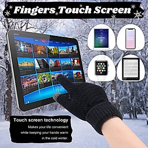 JenPen Women Winter Hats Scarf & Gloves Set for Women Including Ear Covers Cold Weather Glove Scarves Hats Knit Beanie Scarf Glove (Black), Small-Large