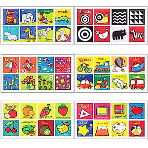 TOP BRIGHT Soft Cloth Books for Babies First Year, Baby Toys 6 to 12 Months Girls and Boys, Crinkly Cloth Book Bath Toys(Pack of 6)