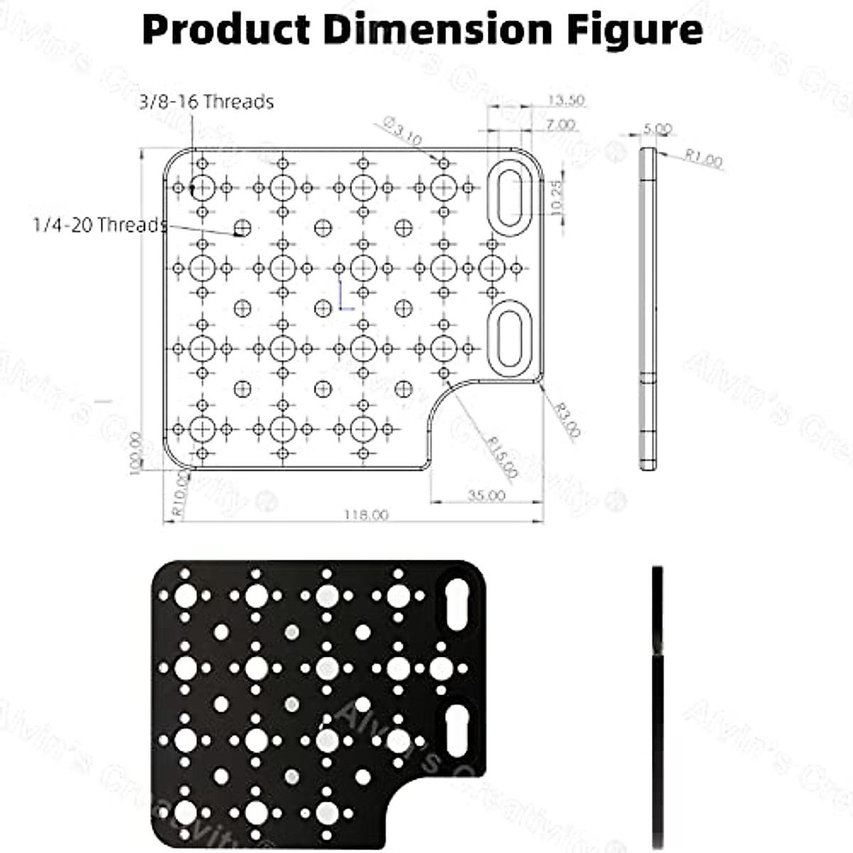 Alvins Camera Side Plate ARRI Alexa Mini LF Expansion Side Panel for RED Sony Cameras