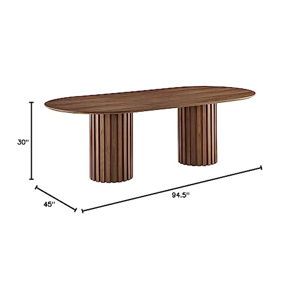 Modway EEI-6065-WAL-SET Senja 95" Oval Dining Table, Walnut