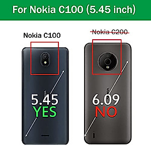 Dzxouui for Nokia C100 Case with 2 Pack Screen Protector Soft Rubber Ultra Thin TPU Brushed Texture Shockproof Anti-Drop Nokia C100 Phone Case for Nokia C100 2022 Case (DL-Blue)