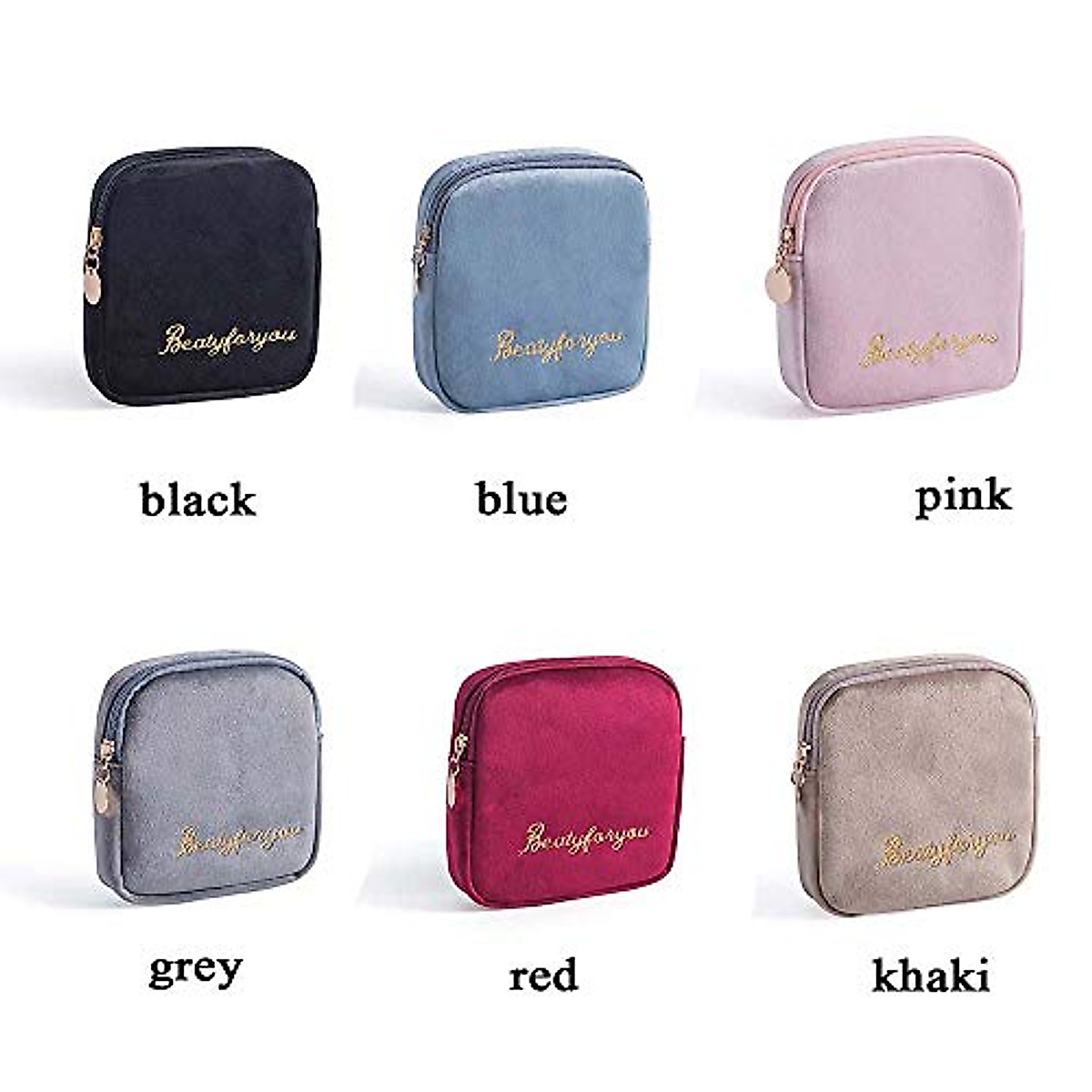 Girl Convenience Sanitary Plush Storage Bag, Portable Sanitary Napkin Storage Bag Makeup Bag Coin Purse Jewelry Organizer(pink)