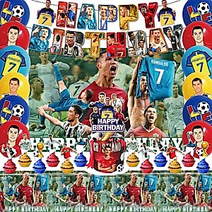 Soccer Party Decorations, Soccer Theme Party Decorations, Soccer Birthday Party Decorations for Boys, Soccer Birthday Party Supplies for Adult Girls and Soccer Fans