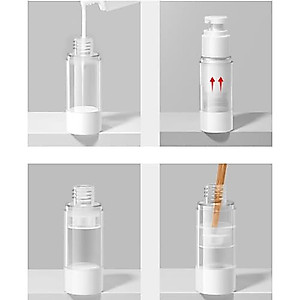 KEAIYYJ 1.7 oz Travel Pump Bottle Airless Face Wash Foundation Containers Empty Refillable Small Size Vacuum Cosmetics Dispenser Lotion Toiletries 2 Pack