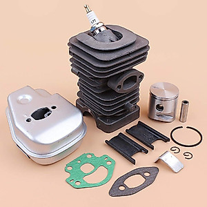 Corolado Spare Parts, 39mm Cylinder Piston Muffler Gasket Kit for Husqvarna 235 236 236E 240 240E Chainsaw Engine Motor Parts 10mm Pin 545050417