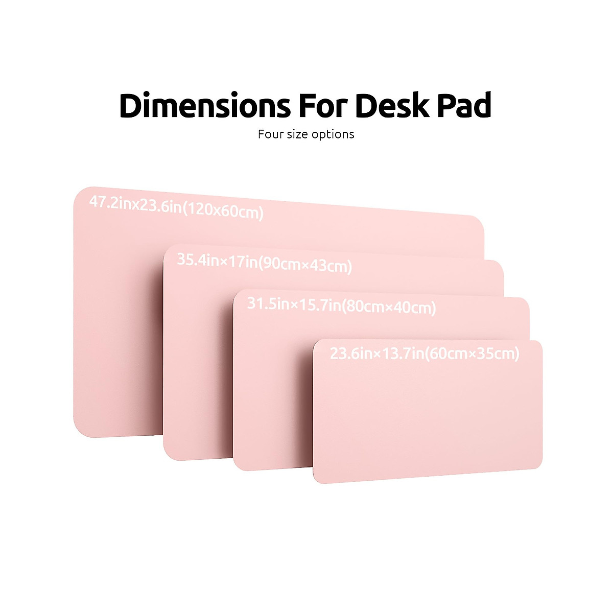 YSAGi Leather Desk Protector, Office Mat, Large Mouse Mat, Non-Slip PU Leather Blotter, Laptop Pad, Waterproof Writing Pad for Office and Home (Light Pink, 23.6" x 13.8")