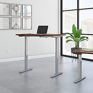 Bush Business Furniture Move 60 Series Height Adjustable Standing Desk, 48W x 24D, Hansen Cherry with Cool Gray Metallic Base