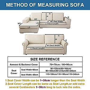 JIAN YA NA Armrest Covers, Sectional Couch Cover, Anti-Slip Sofa Slipcover for Pets Kids - Furniture Protector Sofa Covers for 3 Cushion Couch Loveseat Recliner L Shaped Armrest Backrest (Only 1 Pcs)