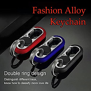 Jsorum Heavy Duty Key Chain, Anti-Loss Keychain with Double Keyrings, Metal Car Keychains, Car Fob Key Keychain Holder for Men Women (Blue)