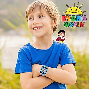 Ryan’s World Interactive Kids Smartwatch - 10 Fun Watch Faces, Built-in Games, Camera, Alarm, Stopwatch, Calculator, Step Counter & More - Perfect for Boys and Girls - Fits Wrists 5.5'' to 8.0"