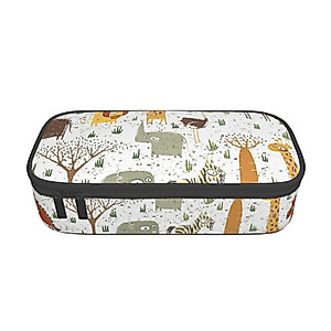 QICENIT Cute Animals Large Capacity Pencil Case for Women Men Pen Pouch Pencil Box Double Zipper Stationery Bag with Compartments