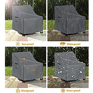 Dalema Outdoor Swivel Lounge Chair Cover 4 Pack(37.5" L x 39.25" W x 38.5" H),100% Waterproof Heavy Duty Patio Chair Covers,Protector Cover for Swivel Rocker Patio Chair,Grey.