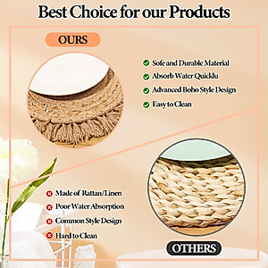 Pot Holder Trivet Set 4Pcs Pot Holders for Kitchen 8 Inch Trivets for Hot Dishes Round Cotton Hot Pads Trivets for Hot Pots Kitchen Table Decor Hot Mats for Thanksgiving Christmas Cooking Baking