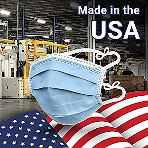 MAVINA Surgical Disposable Face Mask 3-Ply EcoGuard B with Tie-On, Made-in-USA, ASTM Level 3, BFE&PFE>98%, Procedure Face Mask for Protection, Medical Grade Mask, 50 Pack(Model No.: ECO02)