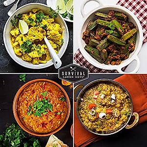Title: Survival Garden Seeds Indian Vegetable Collection - Basil, Cauliflower, Cilantro, Cowpeas, Eggplant, Fennel, Fenugreek, Onion, Pepper, Spearmint - Non GMO Heirloom Varieties for Planting