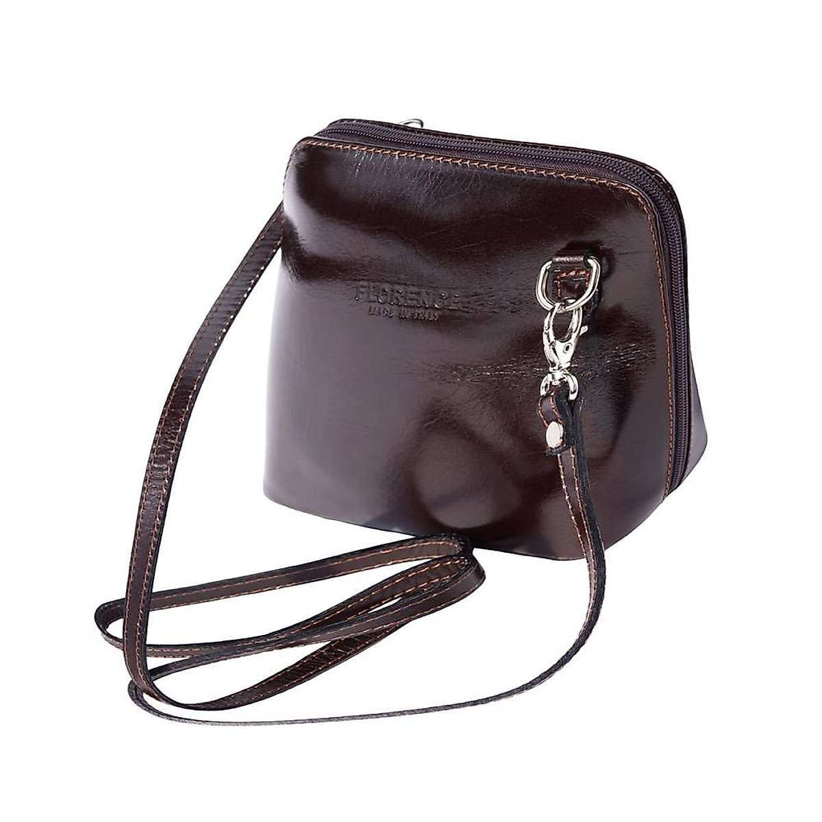 LaGaksta Small Flat Italian Crossbody Clutch Dark Brown
