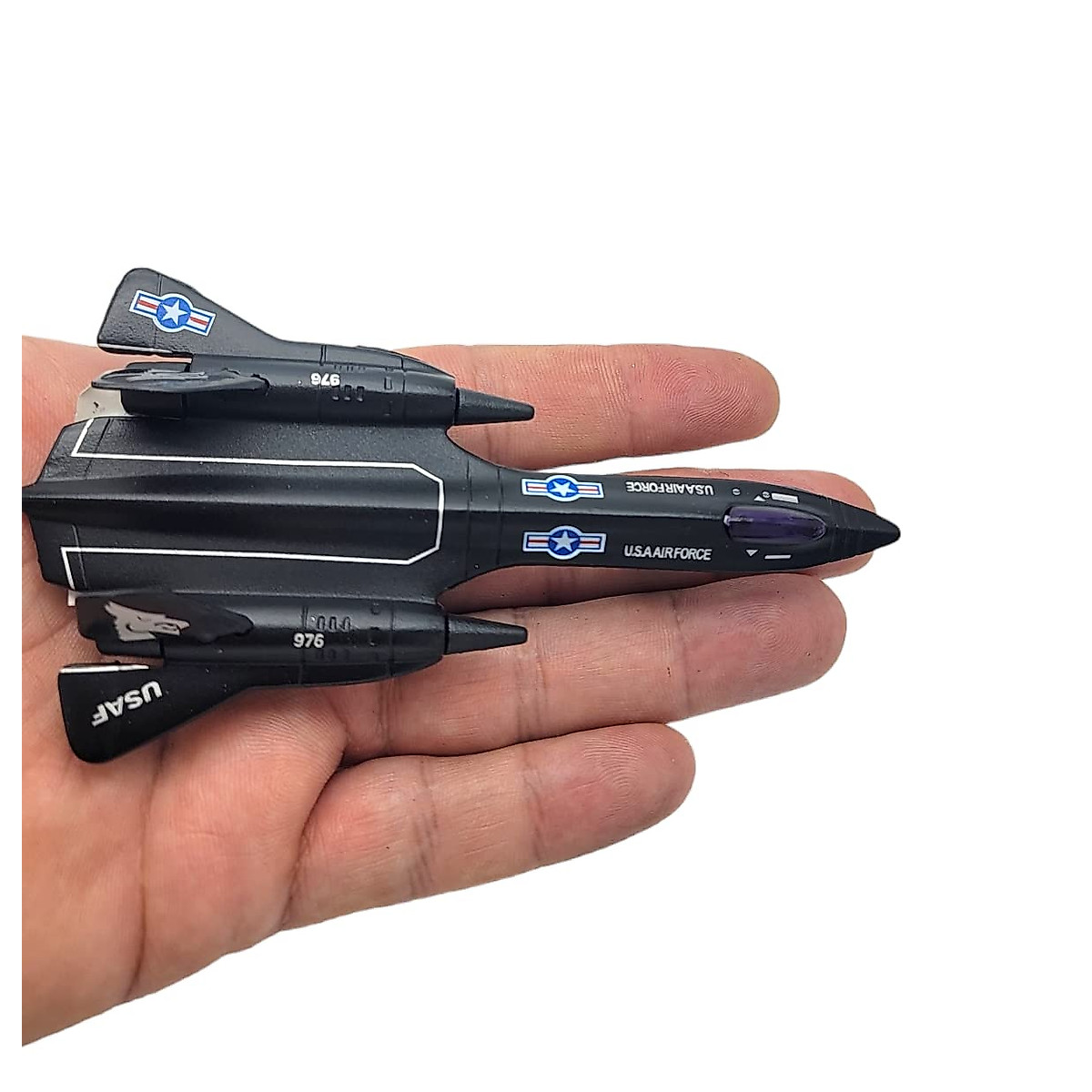 Zugar Land Die-Cast Pullback Stealth Bomber Models (4.25"-5.25") SR-71 Blackbird, F-22 Raptor, F-117 Nighthawk, B2 Bomber (SR-71 Blackbird)