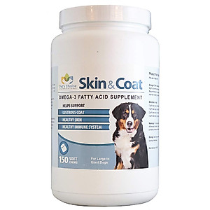 Pet’s Choice Pharmaceuticals Skin & Coat, Omega-3 Soft Chews for Large to Giant Dogs, 150 ct