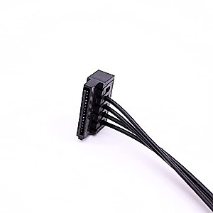 SZVIVID 18AWG Motherboard ATX Mini 4 Pin to 2X Right-Angle 15 Pin SATA Hard Drive HDD Power Supply Adapter Cable for Lenovo 18-inch (45cm) (4 Piece)