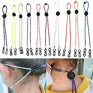 Missli Adjustable Lanyard Straps for Adults/Kids - Safety Clip Holder Stopper Hang Around The Neck Rest&Ear Holder Rope Extender (Pink)
