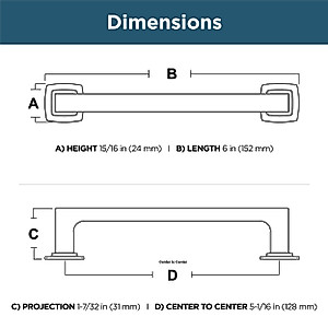 Franklin Brass Parow (1-Pack) Cabinet Handles 5-1/16" Hole to Hole Satin Nickel Kitchen Cabinet Pulls Drawer Handles Cabinet Hardware Dresser Drawer Pulls P41771K-SN-C