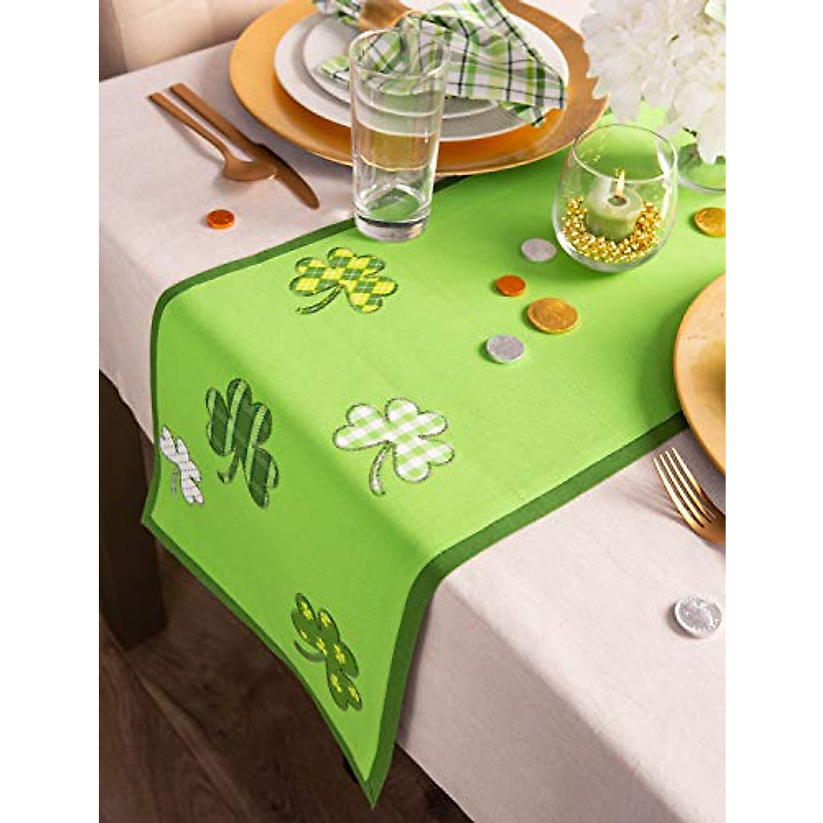 DII St. Patrick's Day Collection Tabletop, Table Runner, 14x52, Lucky Day