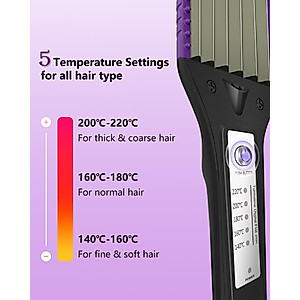 DSHOW Hair Crimper for Women with 4 Interchangeable Plates, Crimper Hair Iron Volumizing Flufft Hairstyle Crimping Iron for Hair with 5 Heat Settings & 60 Min Auto Off