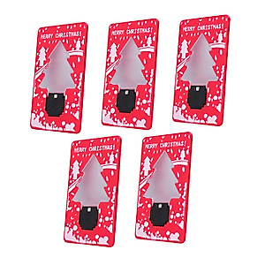 DOITOOL 15 Pcs Christmas Decorative Night Light Christmas Pocket Lamp Christmas Folding Lamp Portable Credit Card Light Cristmas Glowing Toy Cristmas Party Favors Child Christmas Tree