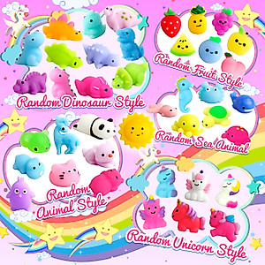 150 Pack Mochi Squishy Toys Kawaii Squishies Stress Relief Toys Pack for Kids Boys Girs Party Favors Bulk Easter Egg Fillers Easter Hunt Basket Pinata Stuffers