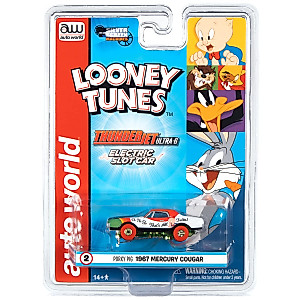 Auto World Thunderjet R33 Looney Tunes Porky Pig - 1968 Mercury Cougar HO Scale Slot Car