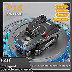 Mini Drone with with 4K Dual HD FPV Camera, 2023 New Upgradded RC Quadcopter FPV Camera Foldable Drone Toys Gift for Adults Kids, with Altitude Hold Headless Mode One Key Start Speed (Black)