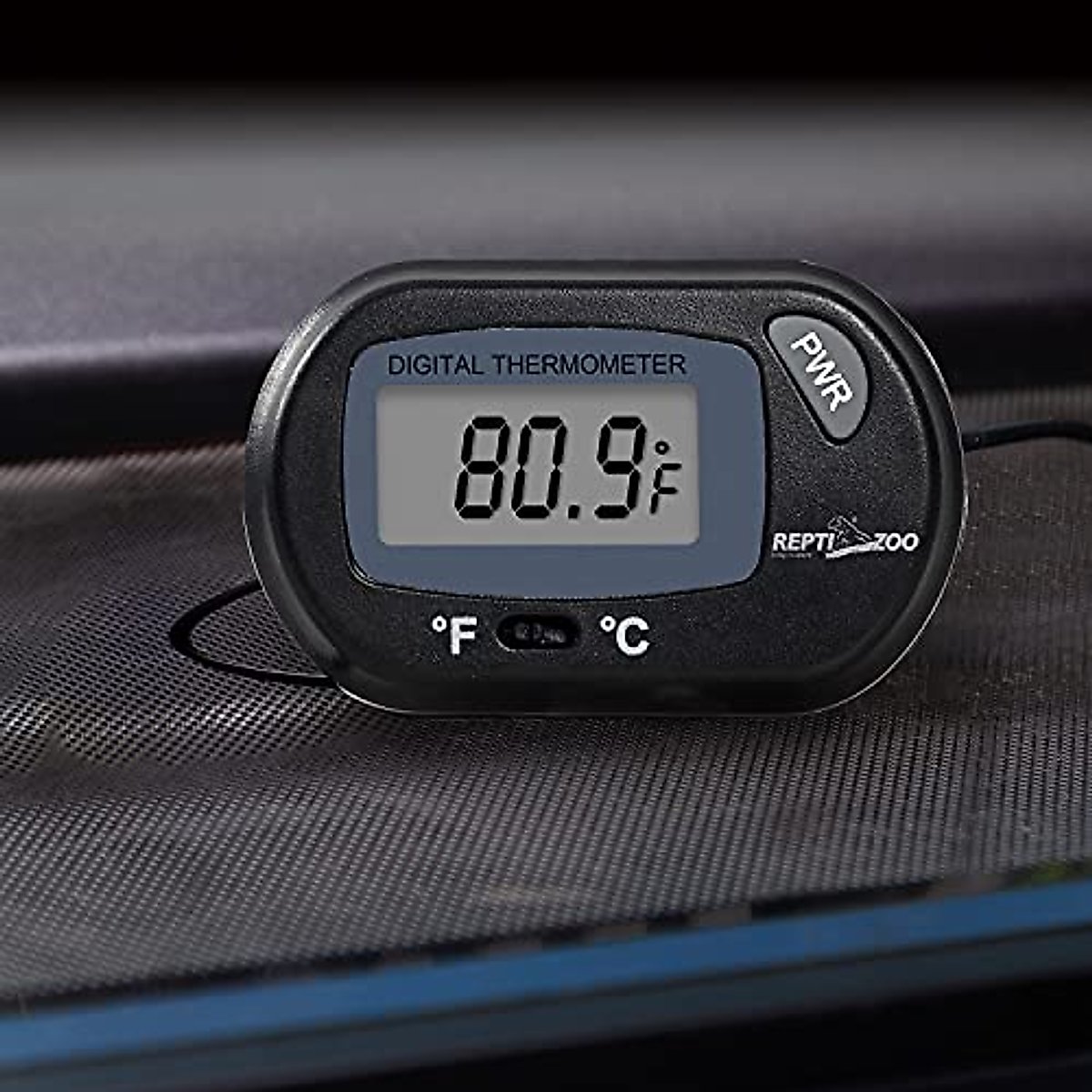 REPTI ZOO Nano Combo Reptile Deep Dome Dual Lamp Fixture and Digital Thermometer Reptile Dual Lamp Cap Combo Integration Design Max 40 Watts Max Bulb Height 4 in Per Socket UVB Light Fixture